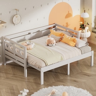 Twin Extending Daybed with Trundle, Wooden Kids Bed/Trundle Bed - Bed ...