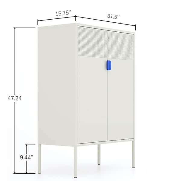 Free-Standing Metal Storage Locker Cabinet with Adjustable Shelves ...