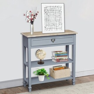 Console Table Drawer & Storage Shelves Sofa Table Living Room Hallway ...