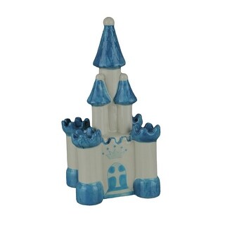 Blue And White Ceramic Childrens Magic Castle Coin Bank - 7.75 X 4 X 4 ...