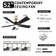 Moasis 52 Inch Dimmable Ceiling Fan with Light Remote and APP Control ...