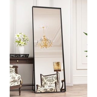 Full Length Mirror,66"x23"Nano Glass Floor Mirror with Luxury Brushed ...
