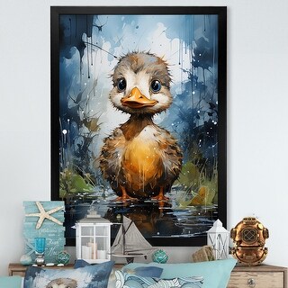 Designart "Cute Blue And Yellow Duck For Nursery" Duck Wall Decor ...