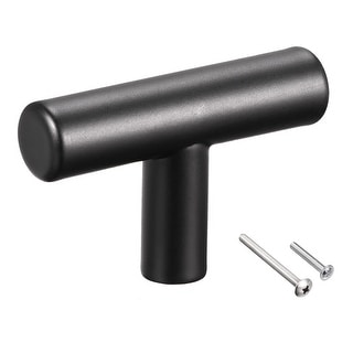 2" (50mm) Stainless Steel Single Hole Handle T Bar Pull Handle Black ...