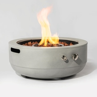 40,000 BTU Propane Fire Pit Bowl with Steel Housing, Lava Rocks ...