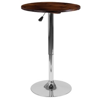 35.5'' Brown Contemporary Round Adjustable Height Cocktail Table - Bed ...