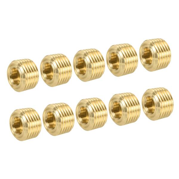 Brass Pipe Plug Male Thread Hex Internal Head Socket Fitting 10Pcs ...