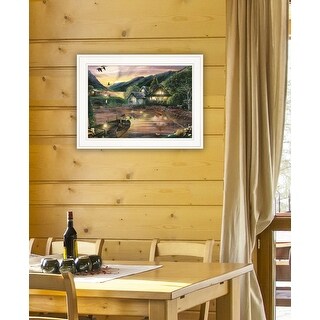 TrendyDecor4U Traditional "Lakefront Camping II" Framed Print Wall Art ...