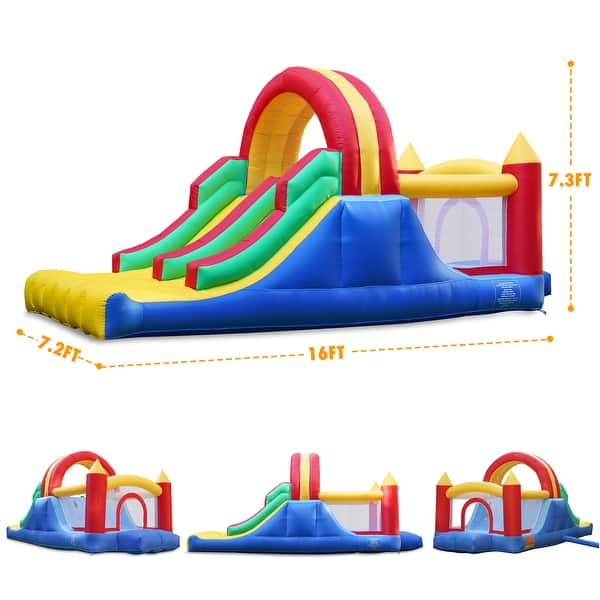 Inflatable Bounce House With 2 Racing Slides & Large Climbing Wall and ...