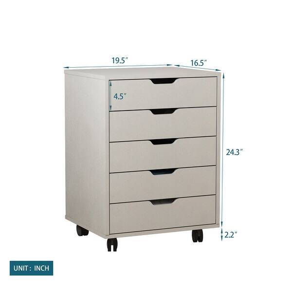 360 Degree Swivel Filing Cabinet with Universal Wheels and Five Drawers ...