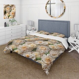 Designart "Vintage Lace Medallions Victorian Pattern I" Green Cottage ...