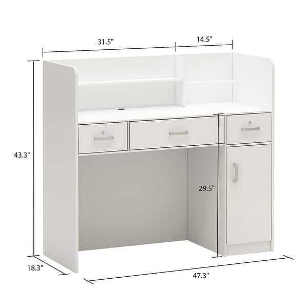 reception counter table dimensions