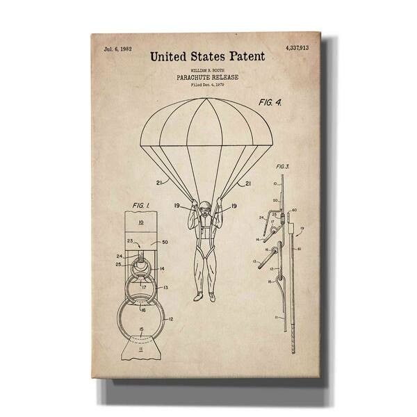 Epic Graffiti 'Parachute Release Blueprint Patent Parchment' Canvas ...