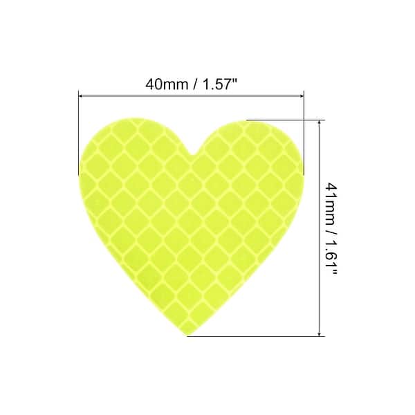 Reflective Stickers, 12 Pack 1.61 x 1.57 Inch Warning Heart Reflector ...