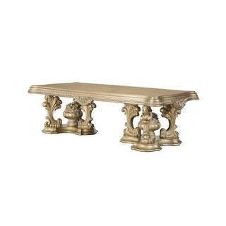 Rectangular Wood Dining Table in Gold Finish - Bed Bath & Beyond - 36806034