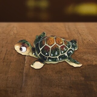 ICE ARMOR 4"W Miniature Cute Green Sea Turtle Figurine - Bed Bath ...