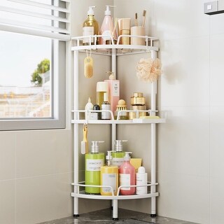 Shower Corner Shelf - 2 Tier Shower Organizer with Soap Rack, Floor ...