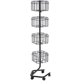Rotating Brochure Display Rack, 4-Tier 32-Pocket Literature Stand - 16. ...