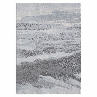5' x 8' Blue Gray Abstract Mist Modern Area Rug - 3'6" - Bed Bath ...