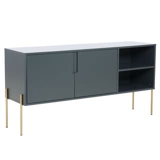 Gray buffet table wood TV stand table stainless steel sideboard table ...