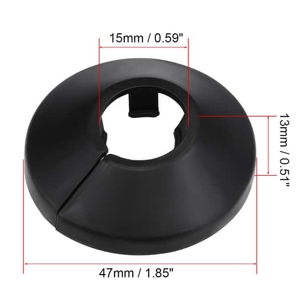 15mm Pipe Cover Decoration PP Plastic Water Pipe Escutcheon Black 6pcs ...