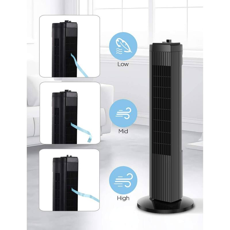 3-Speed Oscillating Tower Fan - Overstock - 37558812