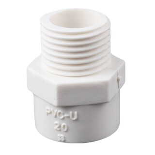 PVC-U Straight Type Water Pipe Tube Connector Adapter Fitting White for ...