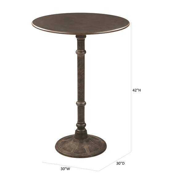 Carbon Loft Apis Antique Bronze Round Metal Bar Table - Bed Bath ...