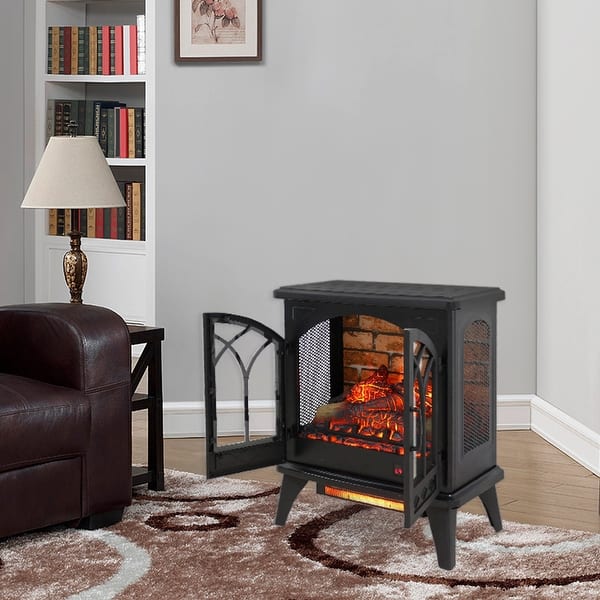 Classical Free-Standing 3D Infrared Electric Stove Heater with Remote ...