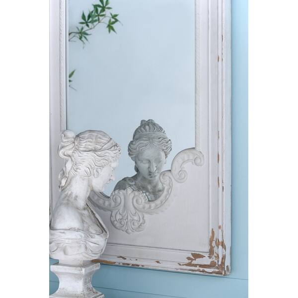 Distressed White Mirror with Solid Wood Frame - Bed Bath & Beyond ...