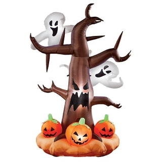8-Ft Spooky Ghosts In a Tree Inflatable Lawn Ornament - 14.250 x 11.000 ...