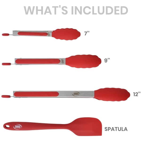 Tong Set, Silicone Tip and Stainless Steel Tongs - Bed Bath & Beyond ...