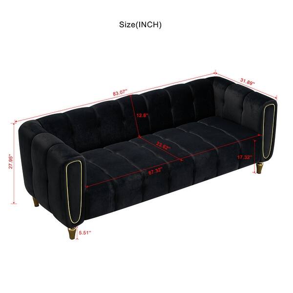 Streamlined Sleeper Loveseat Settee Tufting Black Low Back Reclin Sofa ...