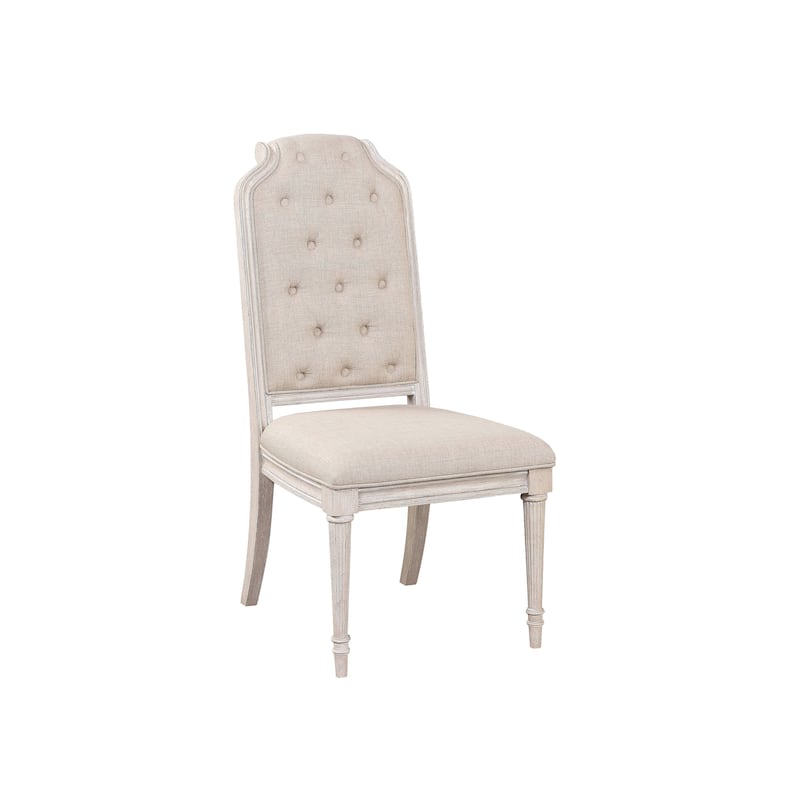 Modern 20" Upholstered Armless Side Chair with Wood Legs and Button ...