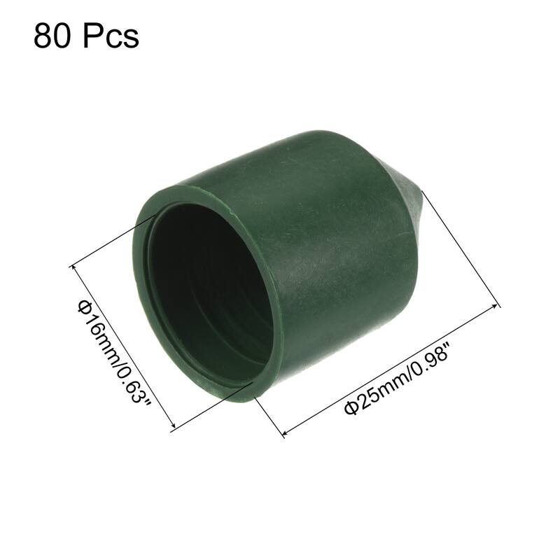 80Pcs 0.63" Inner Dia Plastic Pointed Garden Plants Bamboo Cane End ...
