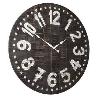 Brone Black/White Wood Vintage Wall Clock - 39' x 39' - Bed Bath ...