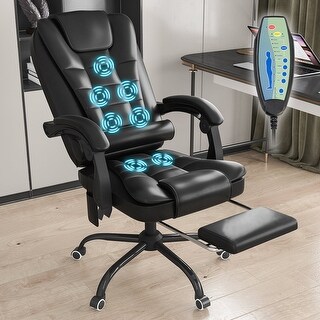 Ergonomic Massage Office Chair Big & Tall Executive Vibrating Chair PU ...
