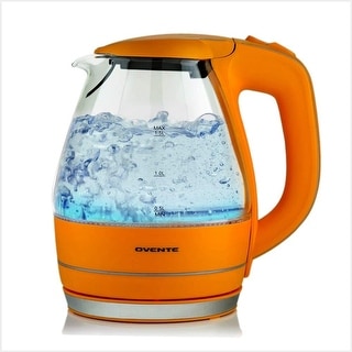 Ovente Portable Electric Glass Kettle 1.5 Liter with Blue LED Light and ...
