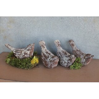 Heavily Distressed Resin Bird Figurine (Set of 4 Styles/Each one will ...