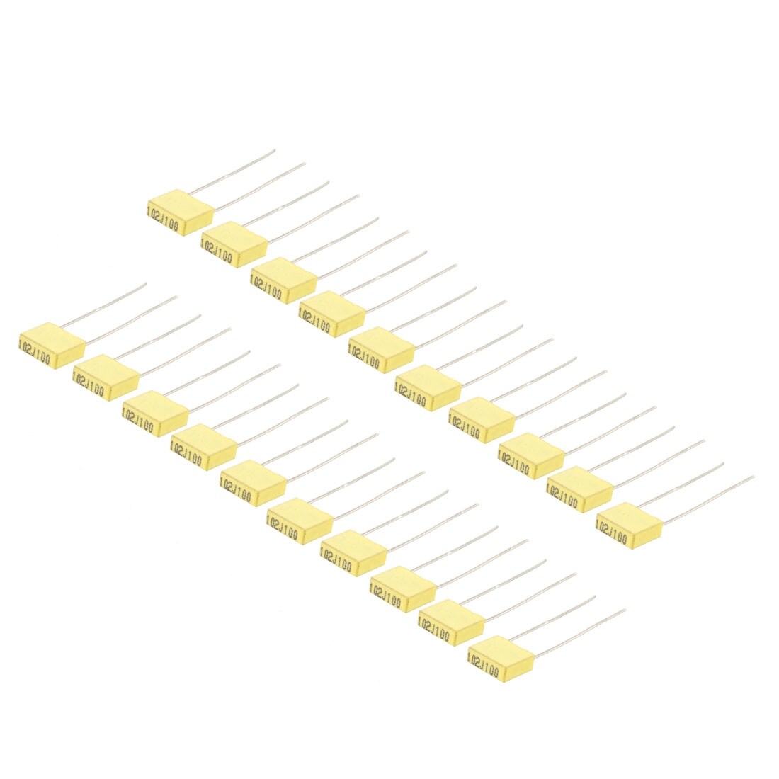 100 Pcs 100V 0.01uF 10NF Radial Lead Box Type Film Correction ...