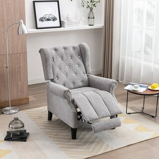 Diamond Tufted Push Back Wingback Recliner - Bed Bath & Beyond - 36930314