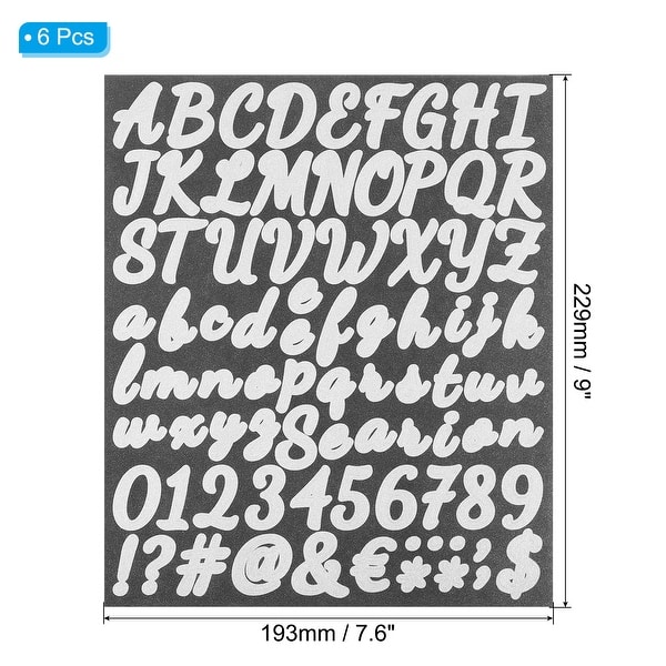 Alphabet Letters Numbers Stickers, Self Adhesive Cursive, 6 Sheets - 9 ...