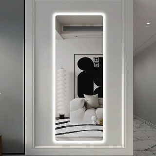 Full Length Mirror Lighted Vanity Body Mirror LED Mirror Rounded ...