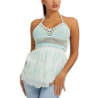 GUESS Women's Hailey Halter Top Blue - Bed Bath & Beyond - 40627382