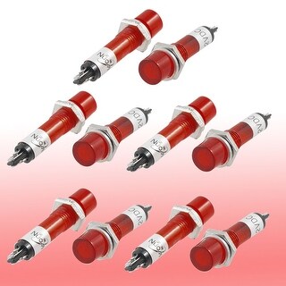 10 Pcs 2 Terminals Red Light Signal Indicator Lamp DC 12V Xgjkq - Bed ...