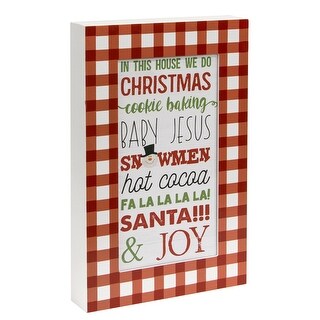 In This House We Do Christmas Buffalo Check Layered Box Sign - Bed Bath ...