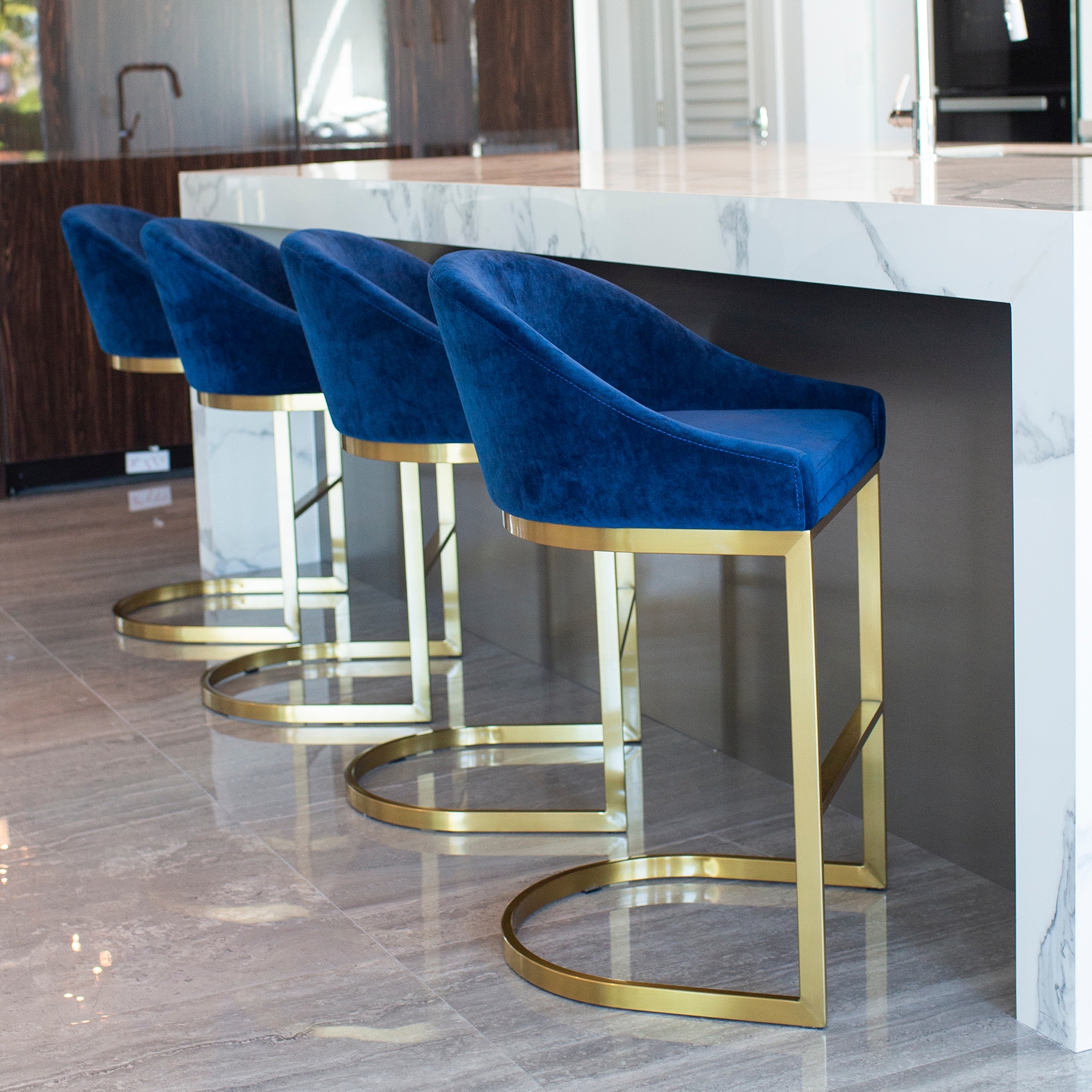 Otus 26 Counter Height Gold Brass Velvet Mid Century Bar Stool On Sale Bed Bath Beyond 40153620