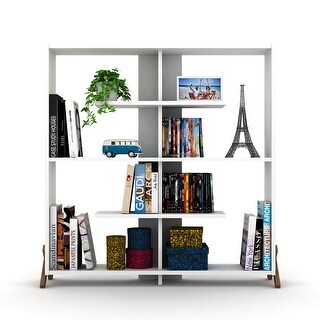 Modern Bookcases Large Bookshelf Organizer with X Base for Home and ...