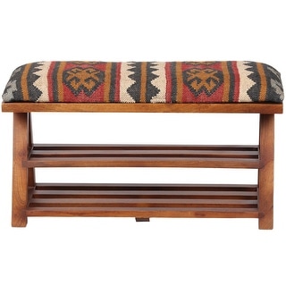 SAFAVIEH Home Collection Solo Open Shelf Bench W/ Cushion - 20" W x 15 ...