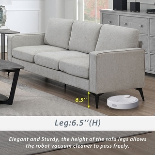 73" Cushion Back Sofa, 3-Seat Sofa Chenille Upholstered Couches Sets ...